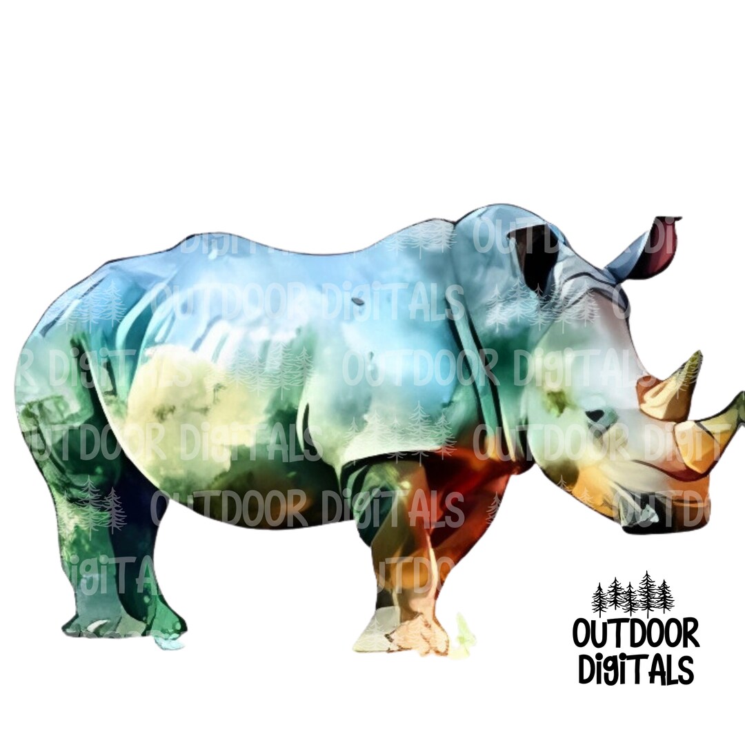 Rhino PNG, Watercolor Rhino Clipart, Rhino Wall Art, Rhino Nursery Art ...