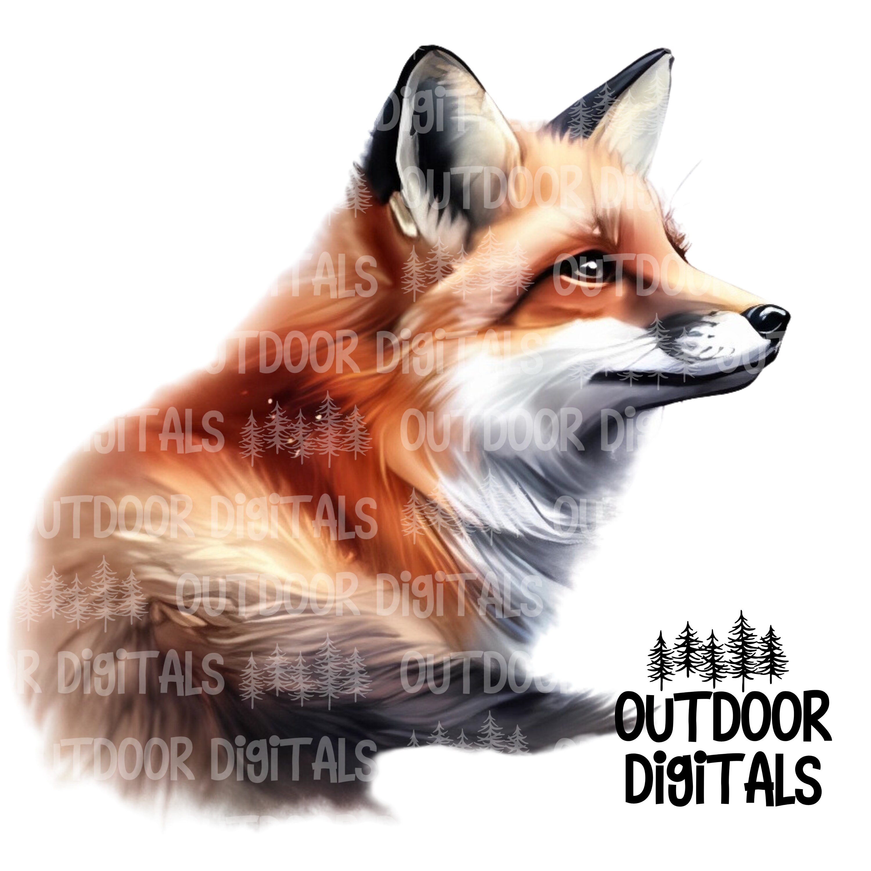 Fox PNG, Watercolor Fox Art, Fox Clipart, Fox Nursery & Wall Art, Fox ...