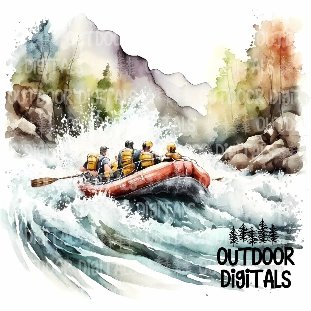 White Water Rafting PNG, Watercolor White Water Rafting Clipart, White ...