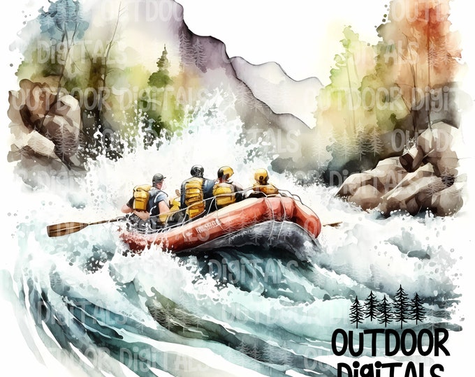 White Water Rafting PNG, Watercolor White Water Rafting Clipart, White ...