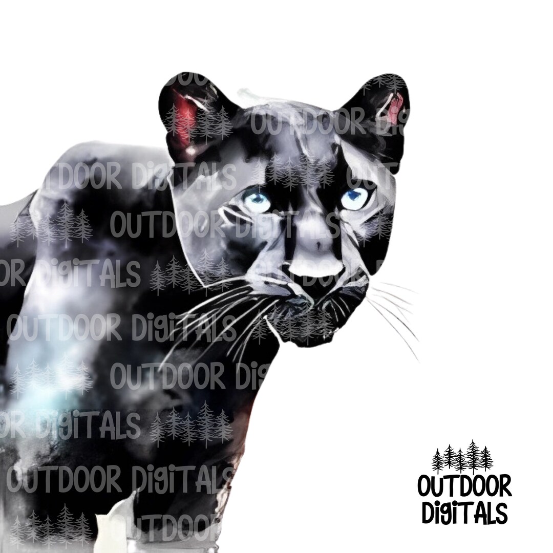 Black Panther PNG, Watercolor Black Panther Wall Art, Clipart, Black ...