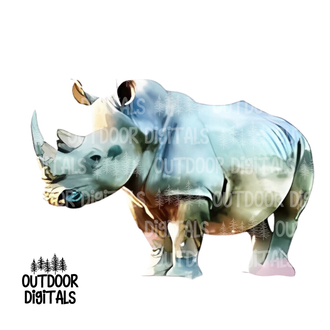 Rhino PNG Watercolor Rhino Clipart Rhino Wall Art Rhino - Etsy