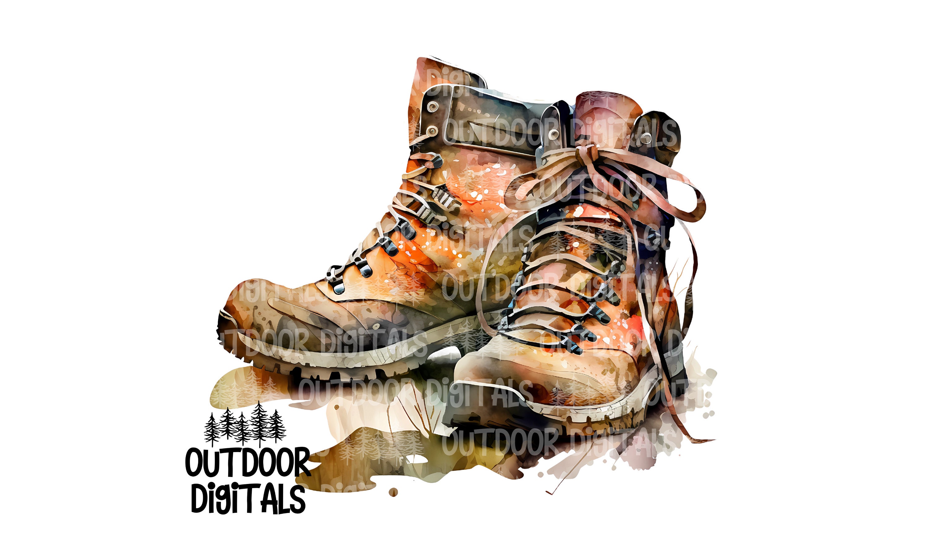 Hiking Boots PNG, Watercolor Hiking Boots Clipart, Hiking Boots Art ...