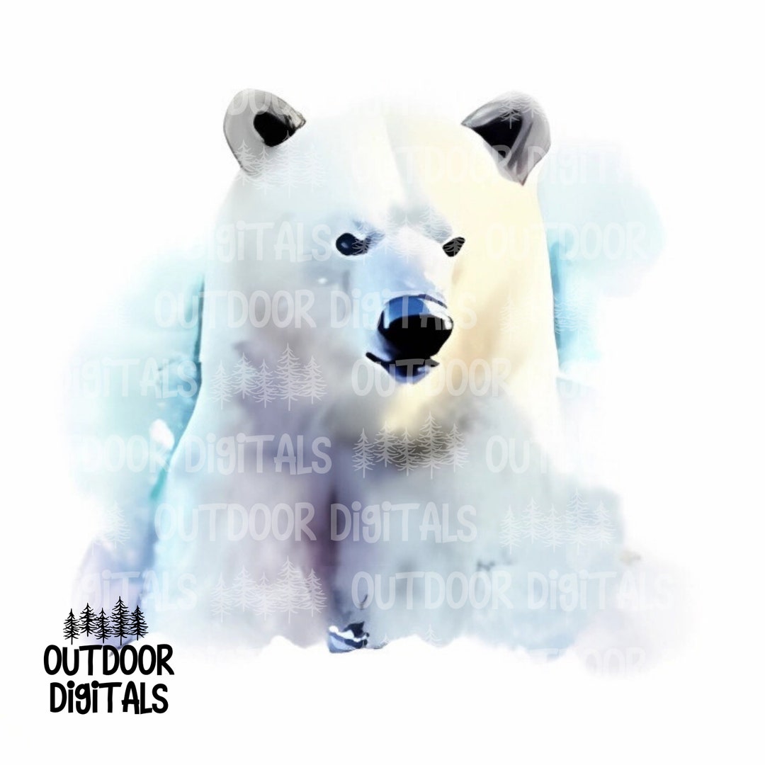 Polar Bear PNG Watercolor Polar Bear Clipart Polar Bear - Etsy