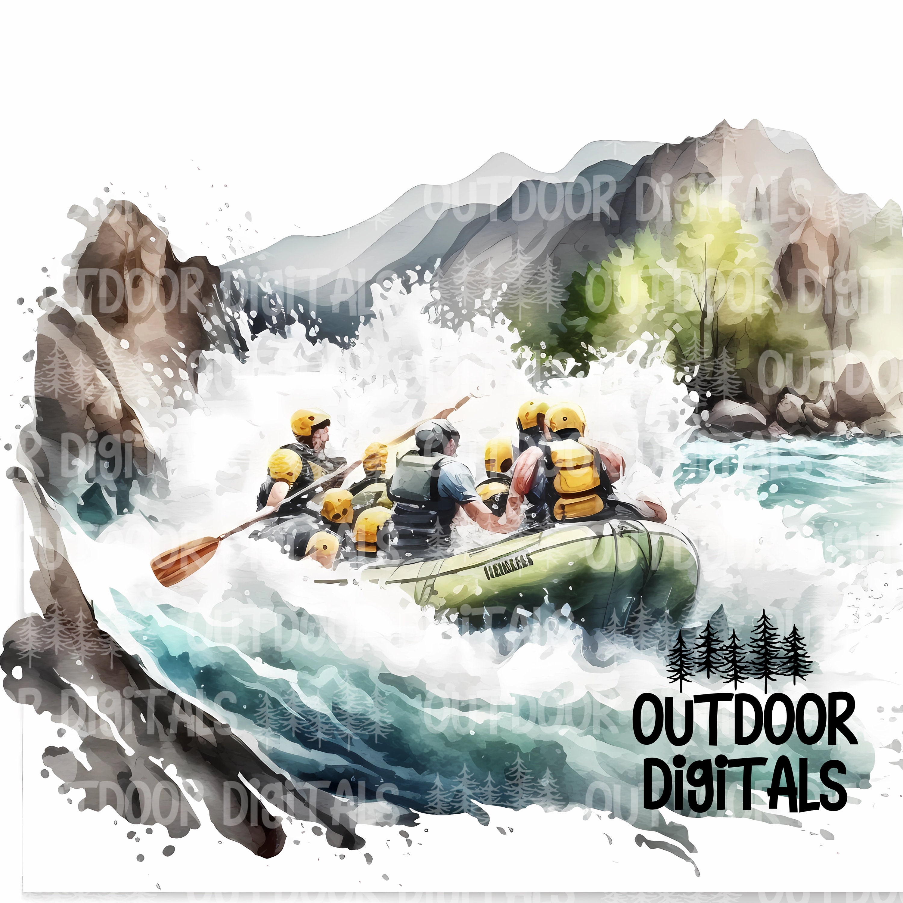 White Water Rafting PNG, Watercolor White Water Rafting Clipart, White ...