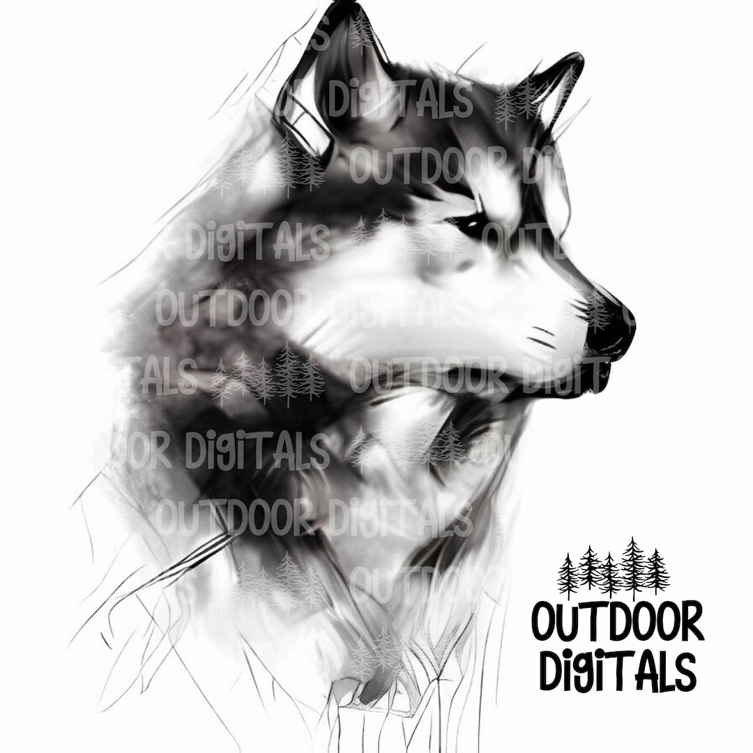 Husky PNG Abstract Sketch Husky Clipart Husky Wall Art - Etsy