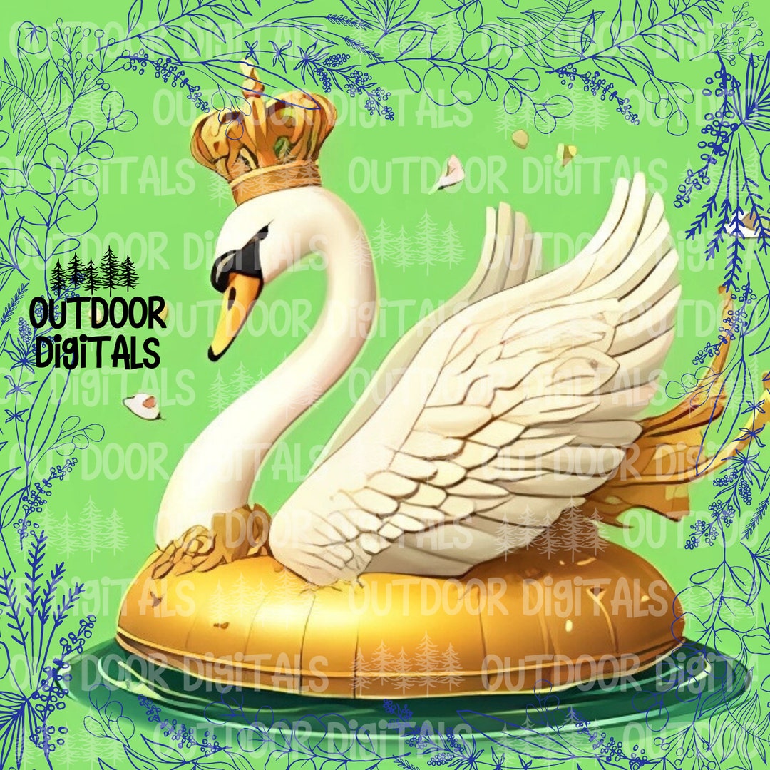 Swan PNG, Chinoiserie Golden Swan, Swan Clipart, Swan Art, Swan Crown ...