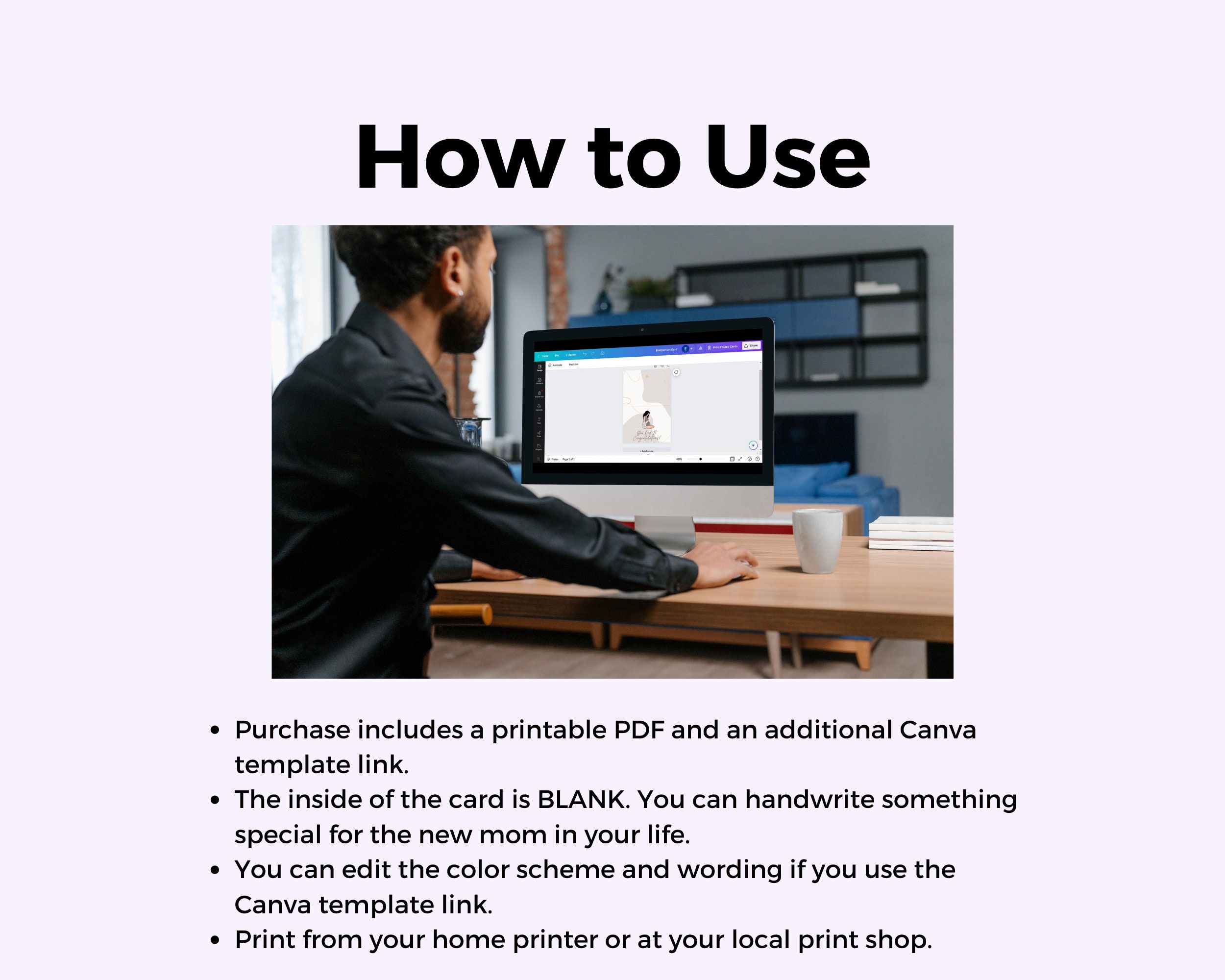 Postpartum New Mom Card, Printable Template Congratulations on New Baby ...