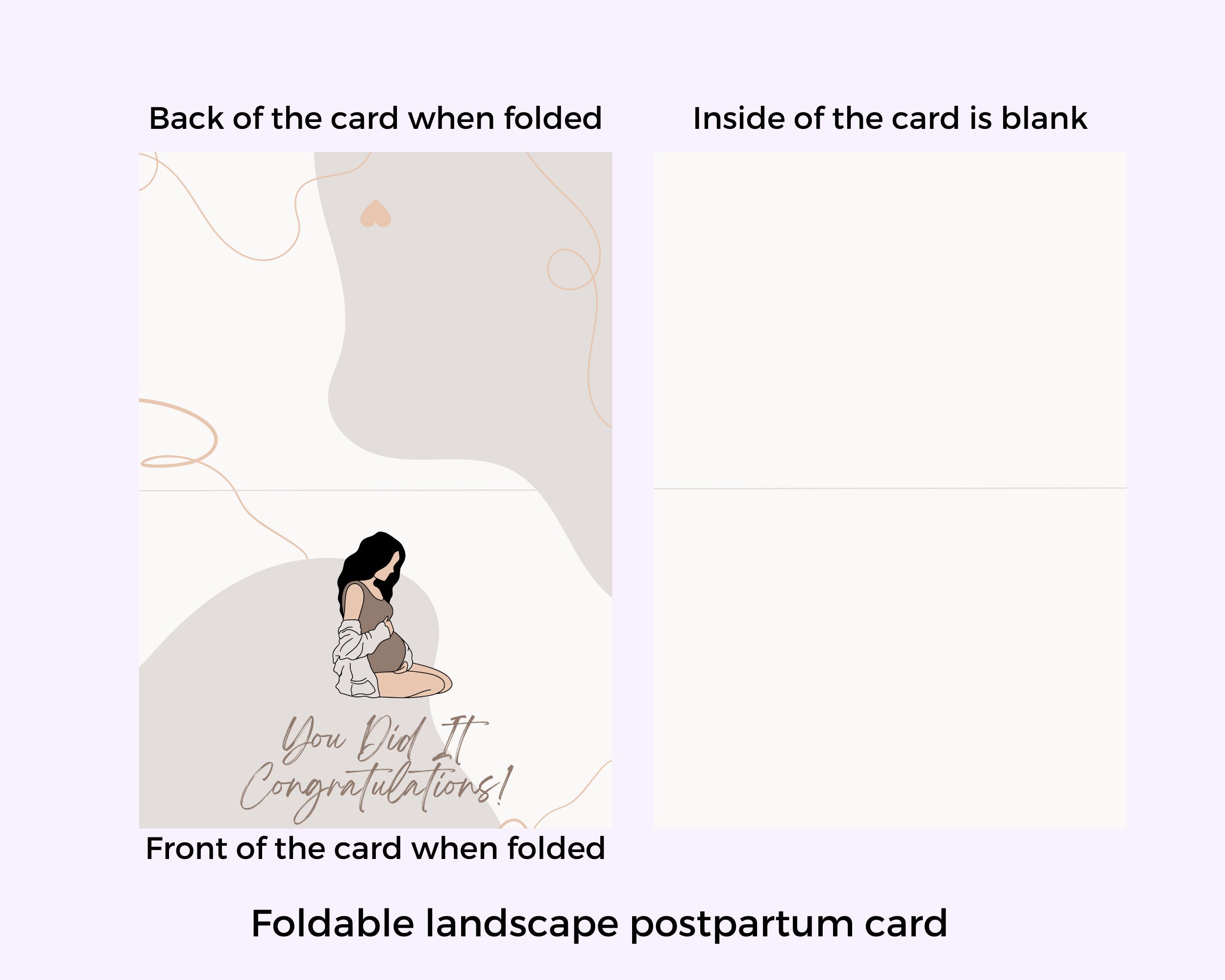 Postpartum New Mom Card, Printable Template Congratulations on New Baby ...