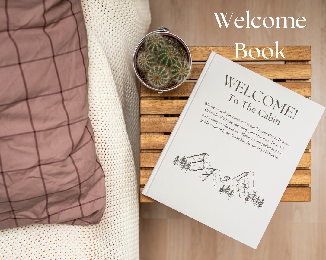 Mountain Themed Welcome Book Template, Editable Canva Airbnb Welcome ...