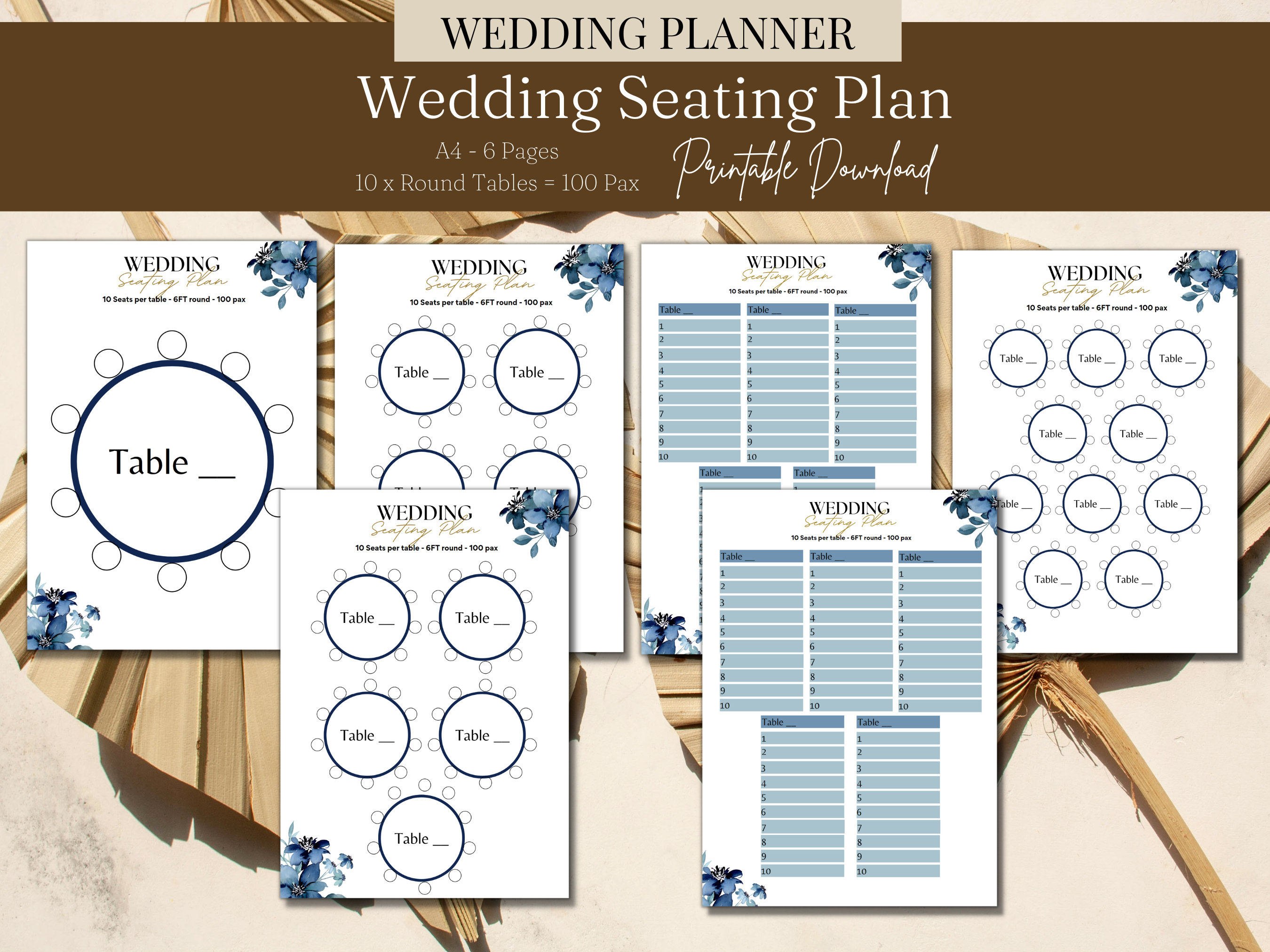 Table Seating Chart Planner 100 Pax Round Table Plan, Wedding Table ...