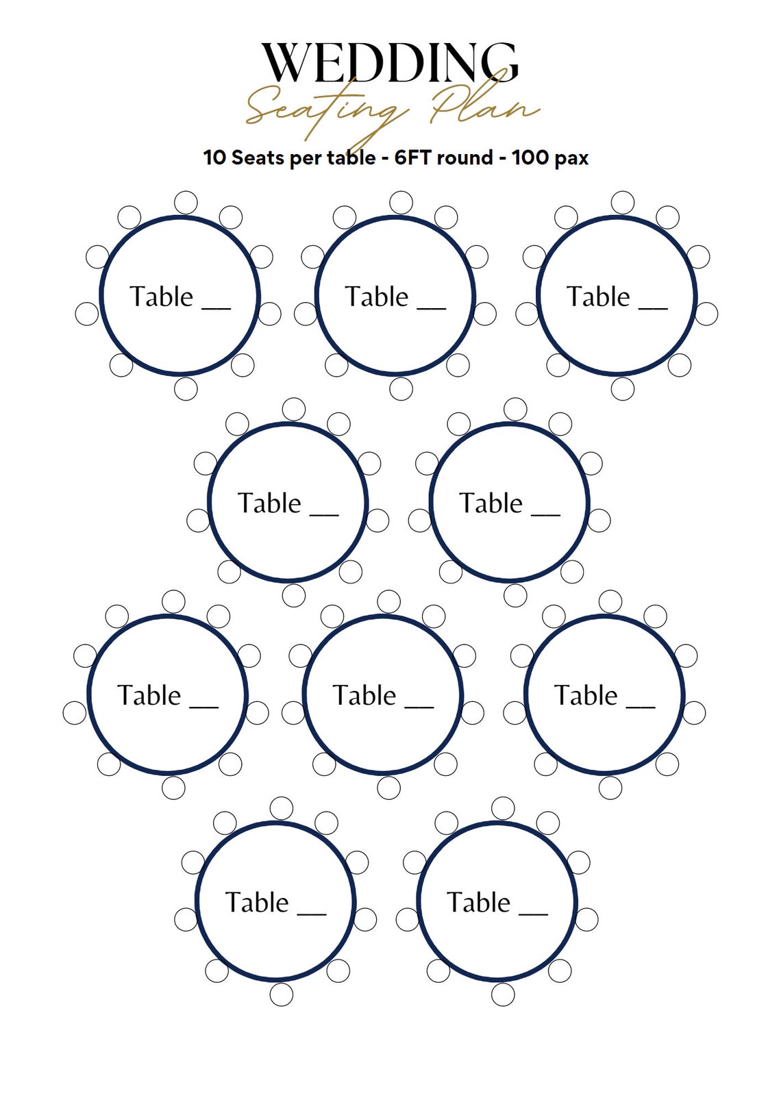 Table Seating Chart Planner for 100 Pax Round Table Plan, Wedding Table ...