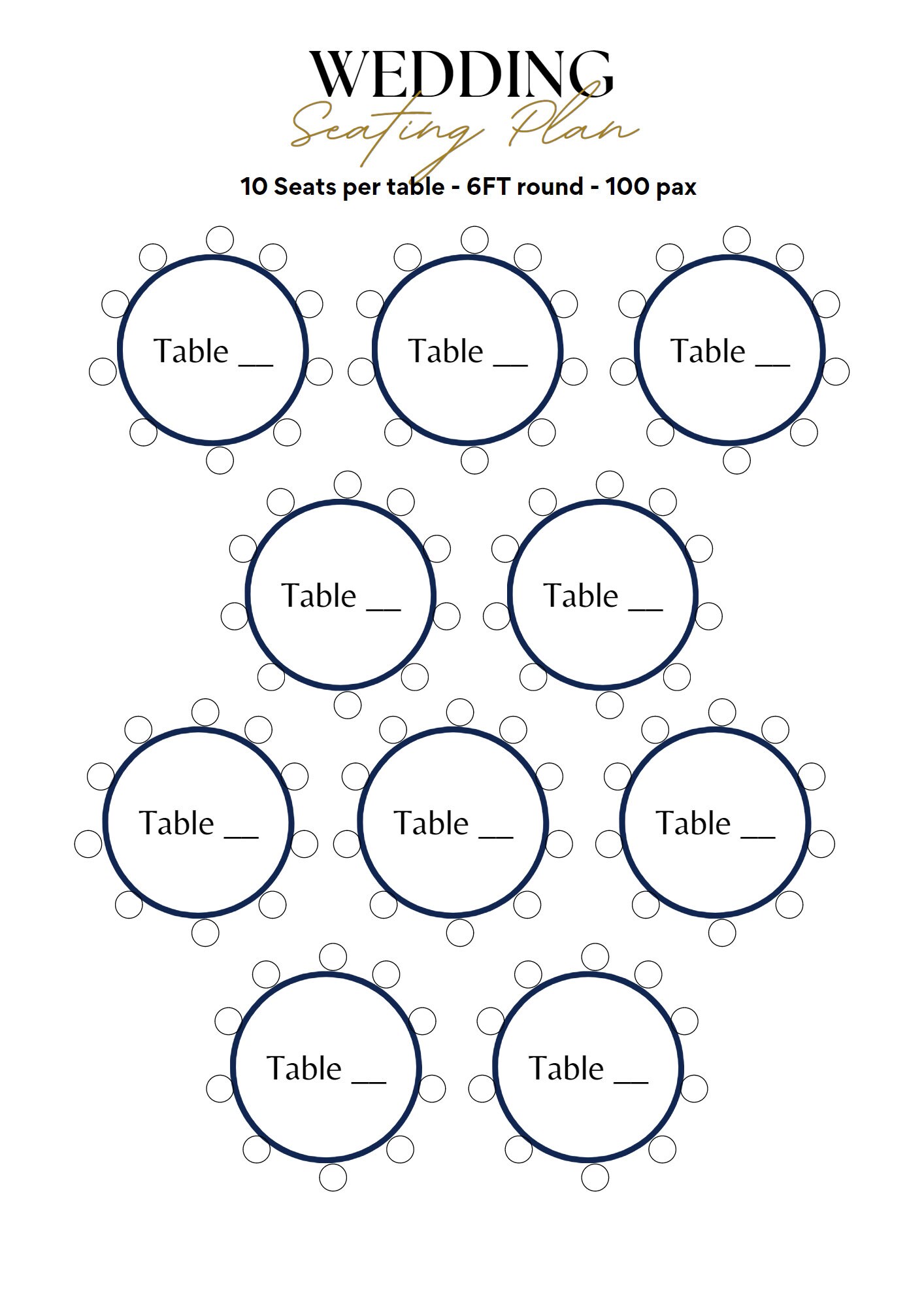 Table Seating Chart Planner for 100 Pax Round Table Plan, Wedding Table ...