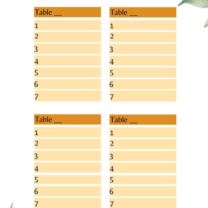 Wedding Seating Chart Planner – 7 to 70 Table Plan (printable PDF) - Etsy