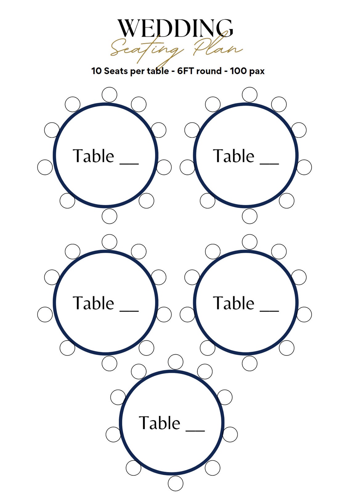 Table Seating Chart Planner for 100 Pax Round Table Plan, Wedding Table ...
