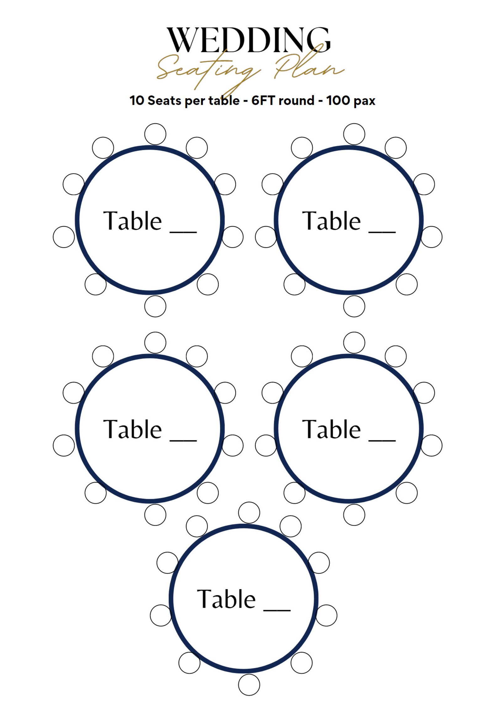 Table Seating Chart Planner for 100 Pax Round Table Plan, Wedding Table ...