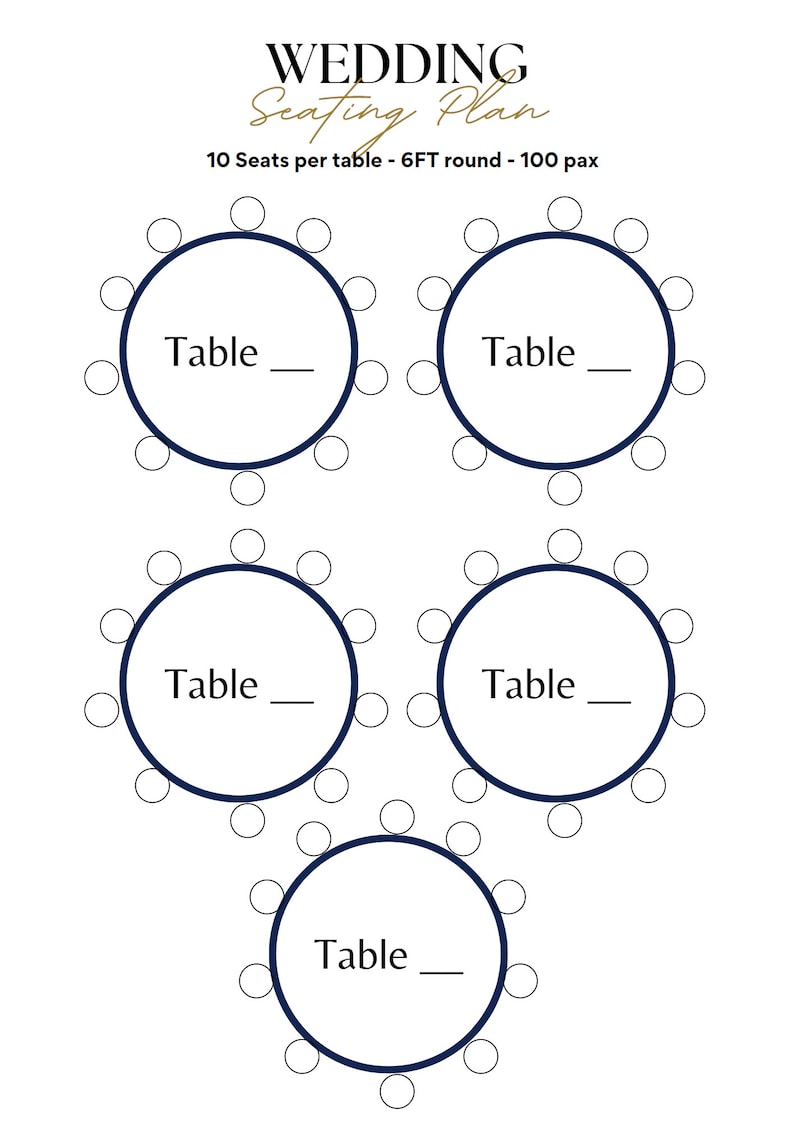 Table Seating Chart Planner for 100 Pax Round Table Plan, Wedding Table ...