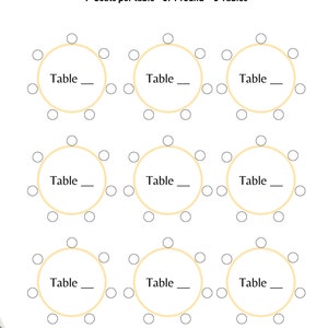 Wedding Seating Chart Planner – 7 to 70 Table Plan (printable PDF) - Etsy
