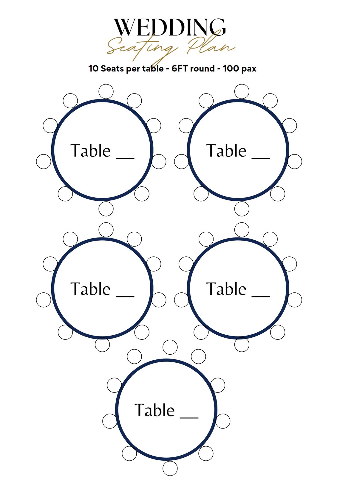 Table Seating Chart Planner for 100 Pax Round Table Plan, Wedding Table ...