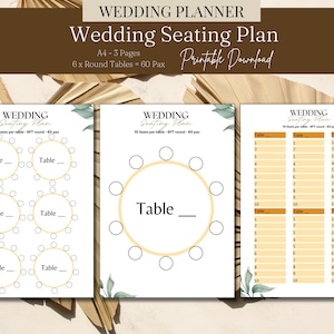 Wedding Planning Seating Plan Chart 60 Pax Round Table Display for ...