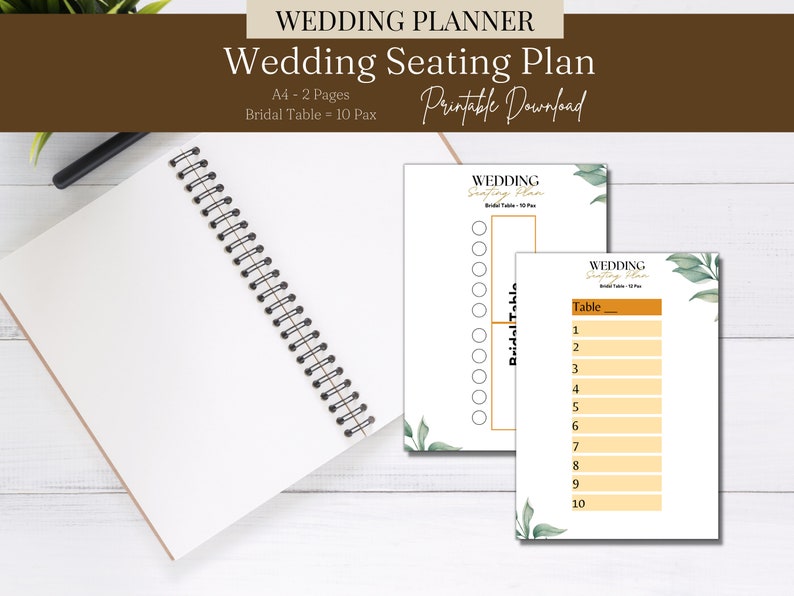 Table Plan Printable Bridal Table Wedding Planning Seating - Etsy