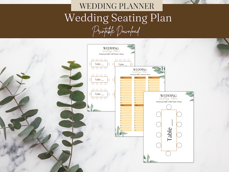 Wedding Seating Plan Chart 60 Pax Rectangle Table Guest Names Seating ...
