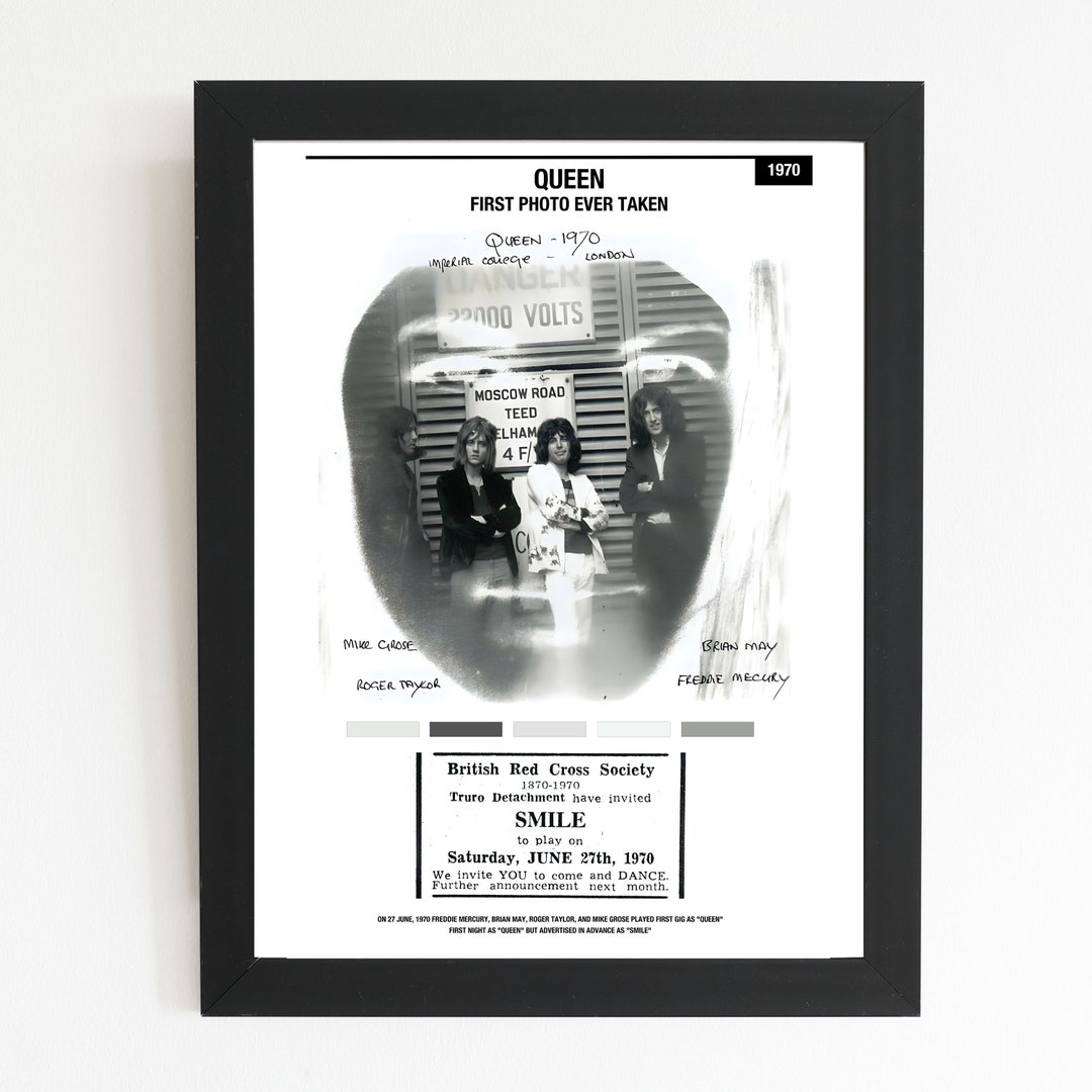 Queen First Photo Taken Poster Rare Queen Poster Freddie Mercury Poster ...