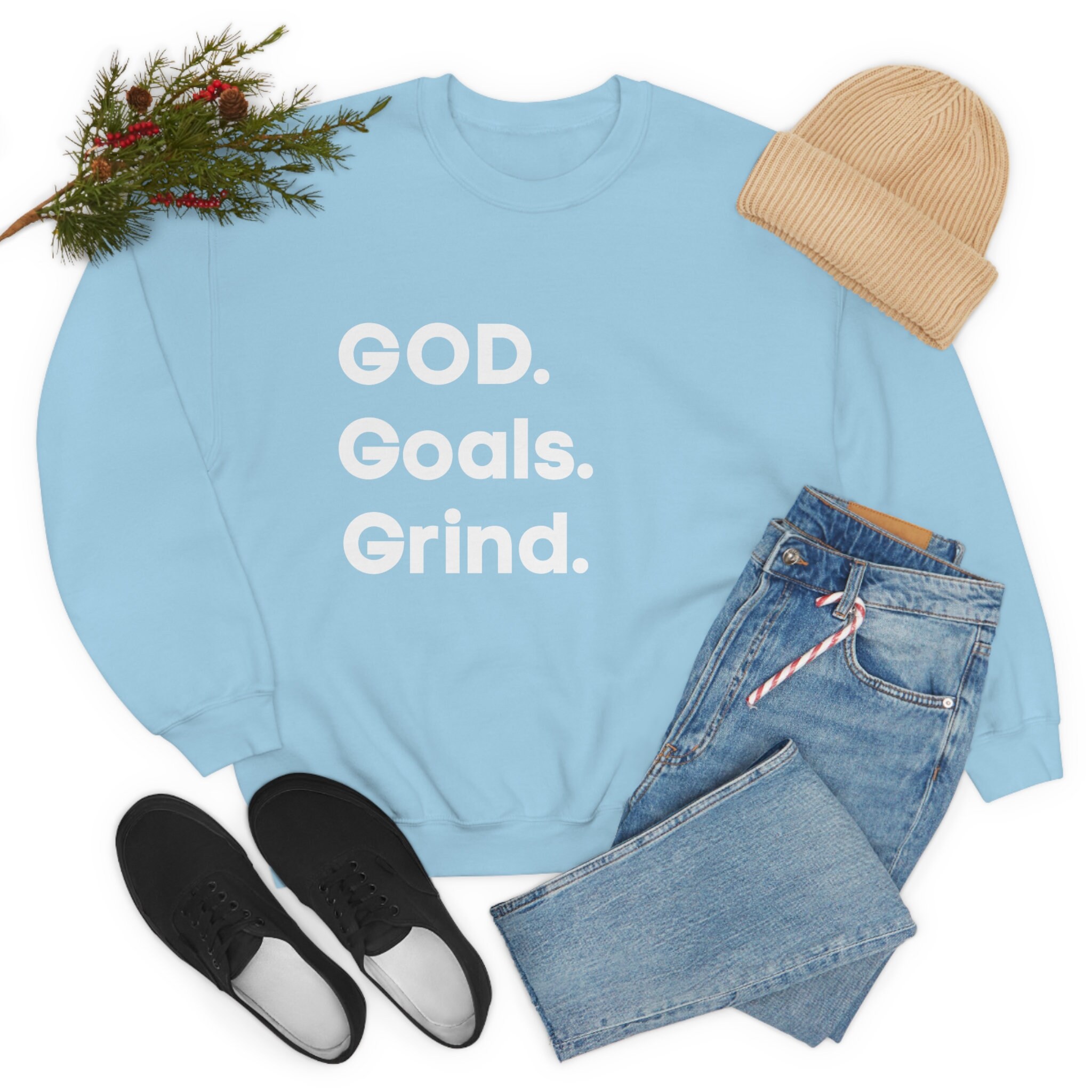 GOD GOALS GRIND Sweatshirt, God of War, Christian Sweatshirt, Religious ...