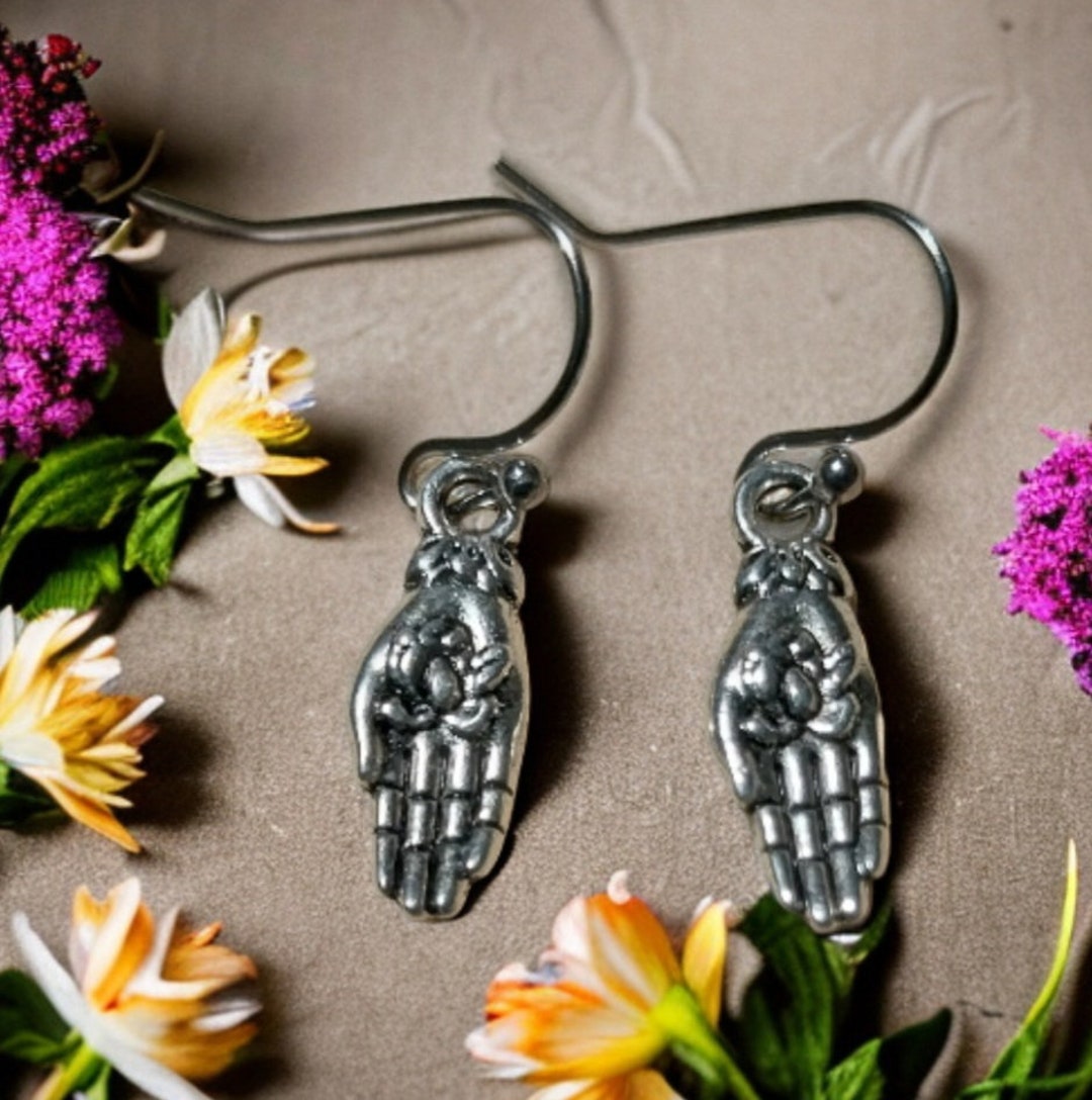 Lotus Flower in Hamsar Drop Earrings - Etsy