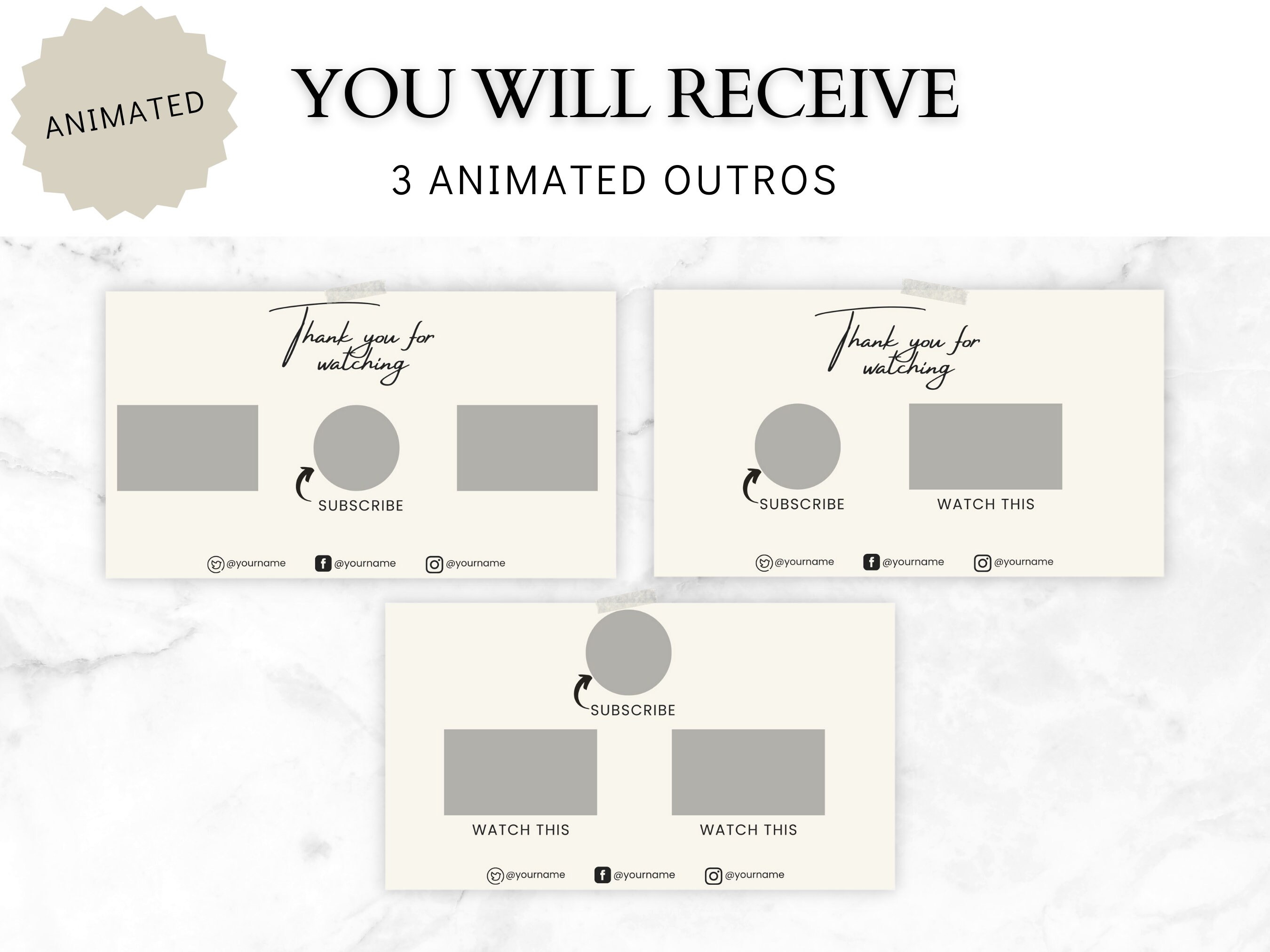 Beige Youtube Banner, Intro, Outro, Logo & Video Thumbnails Youtube ...