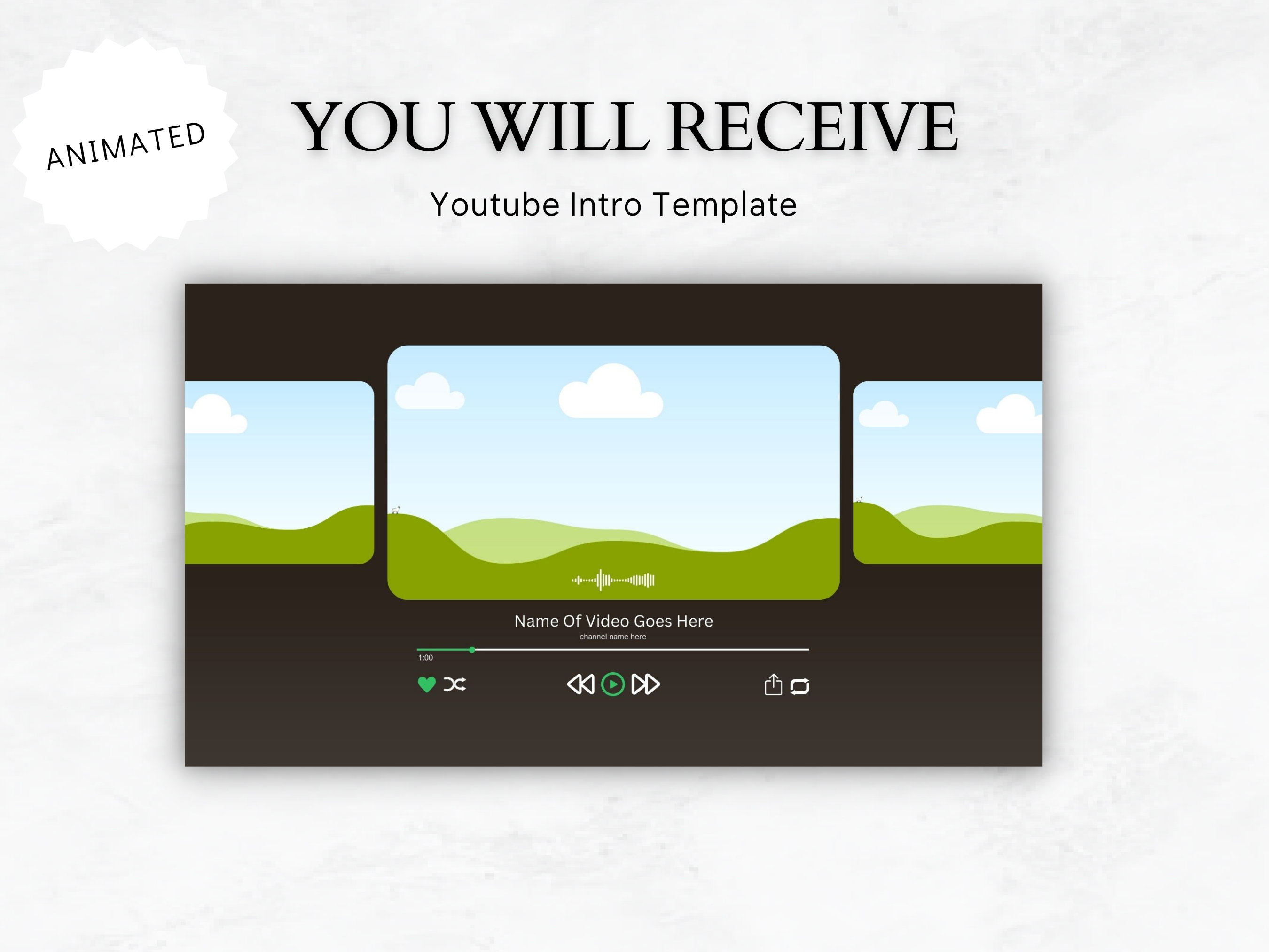 Music Youtube Intro, Canva Editable Template, Unique, Creative Youtube ...