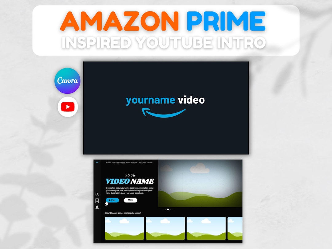 Youtube Intro, Custom Youtube Intro, Canva Editable Template, Unique ...