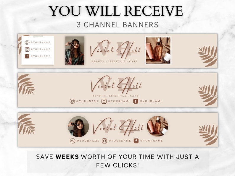 Neutral Youtube Banner, Intro, Outro, Logo & Video Thumbnails | Youtube ...