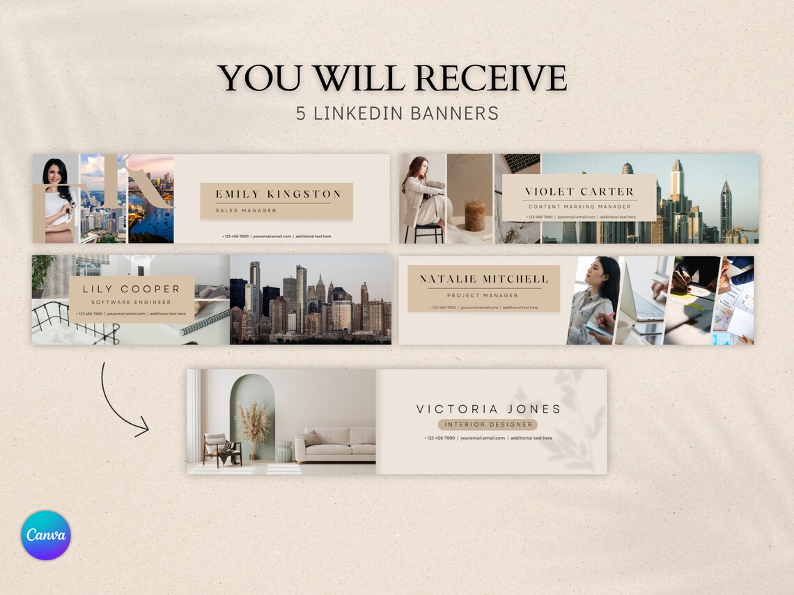 Professional Linkedin Banner Template, Minimalistic Neutral Header ...