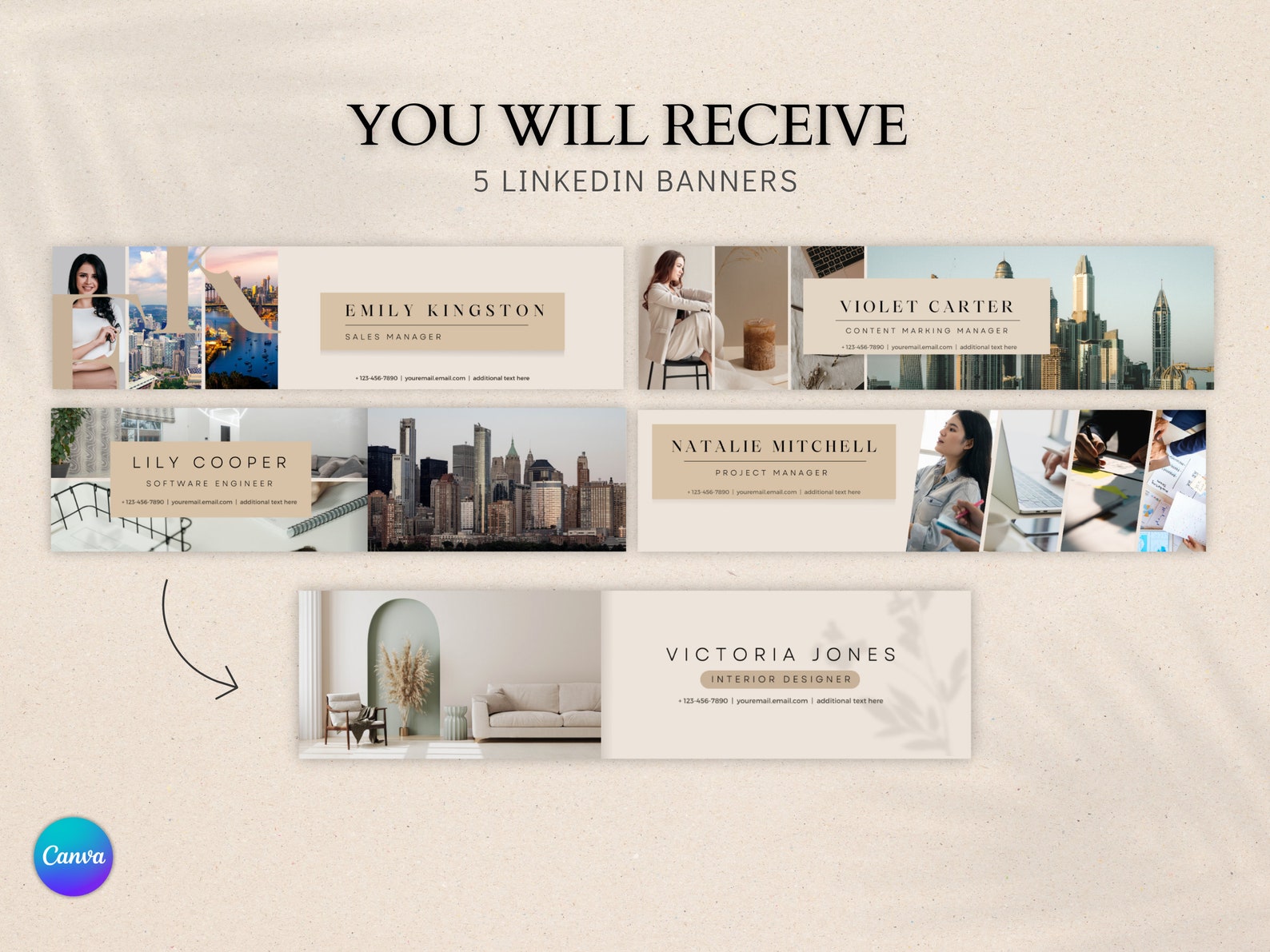 Professional Linkedin Banner Template, Minimalistic Neutral Header ...