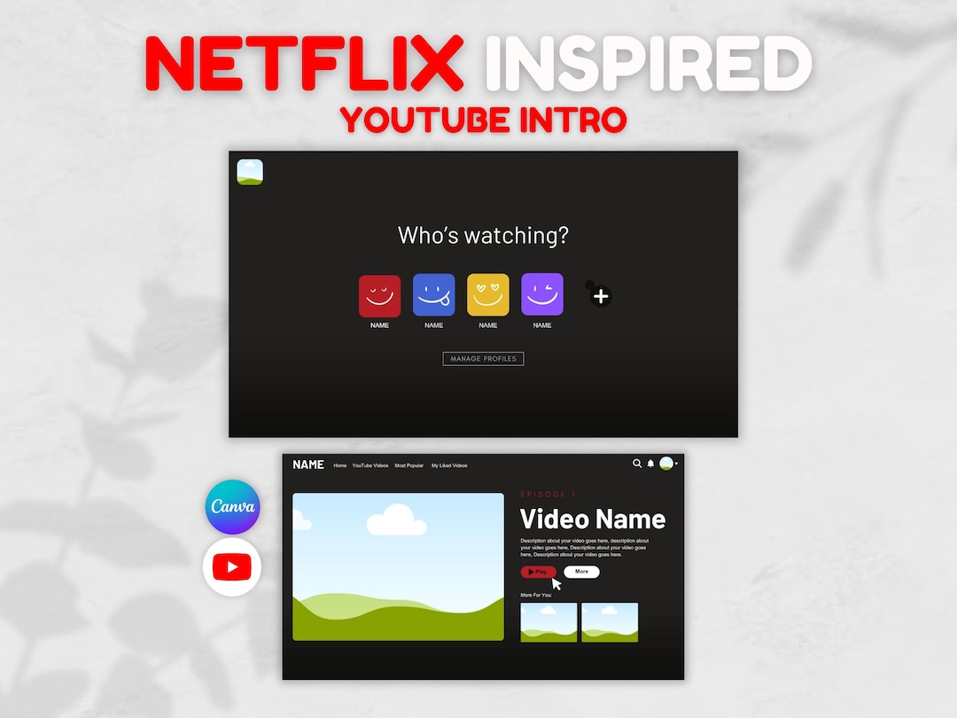 Youtube Intro, Custom Youtube Intro, Canva Editable Template, Unique ...