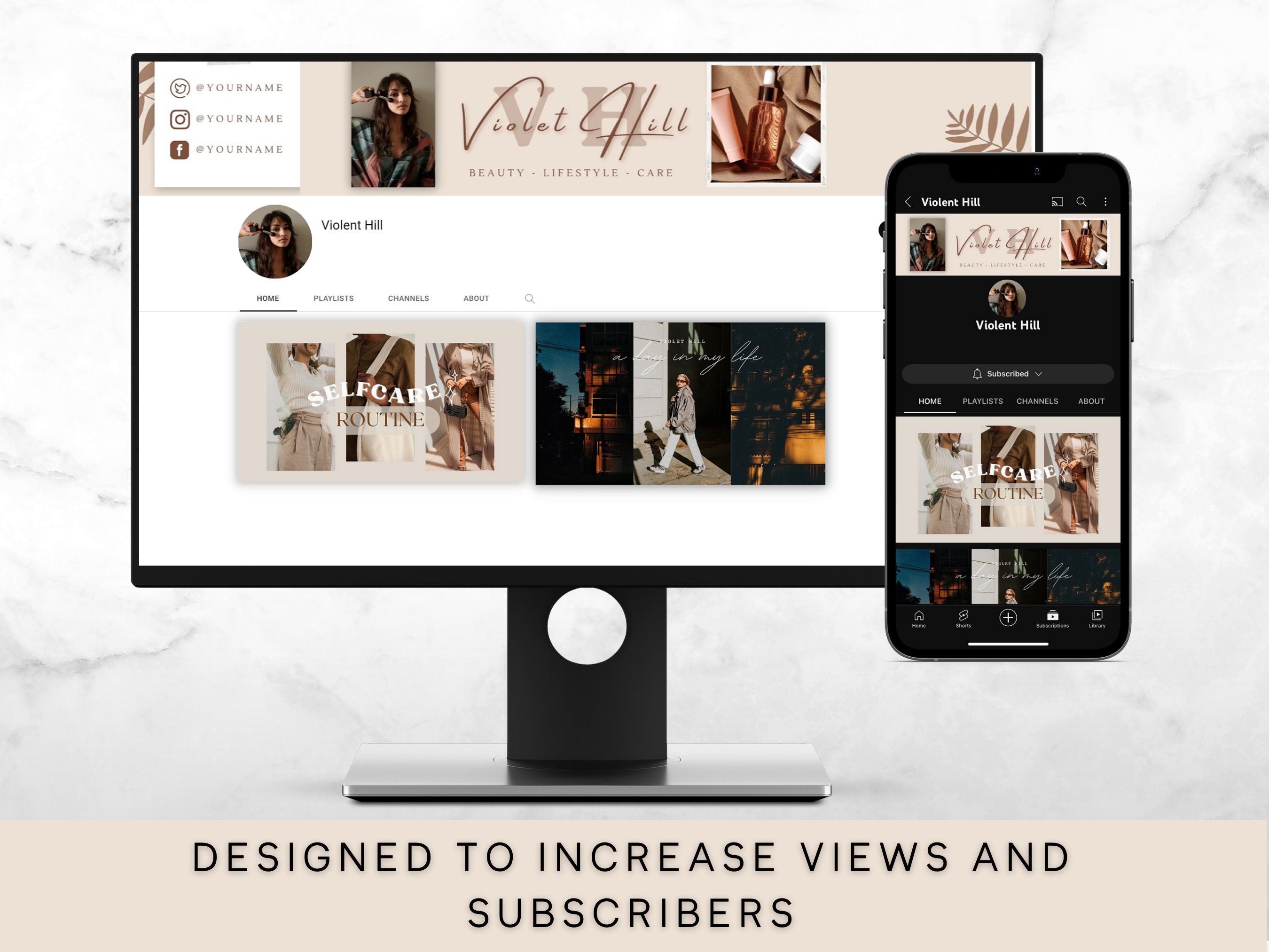 Neutral Youtube Banner, Intro, Outro, Logo & Video Thumbnails | Youtube ...
