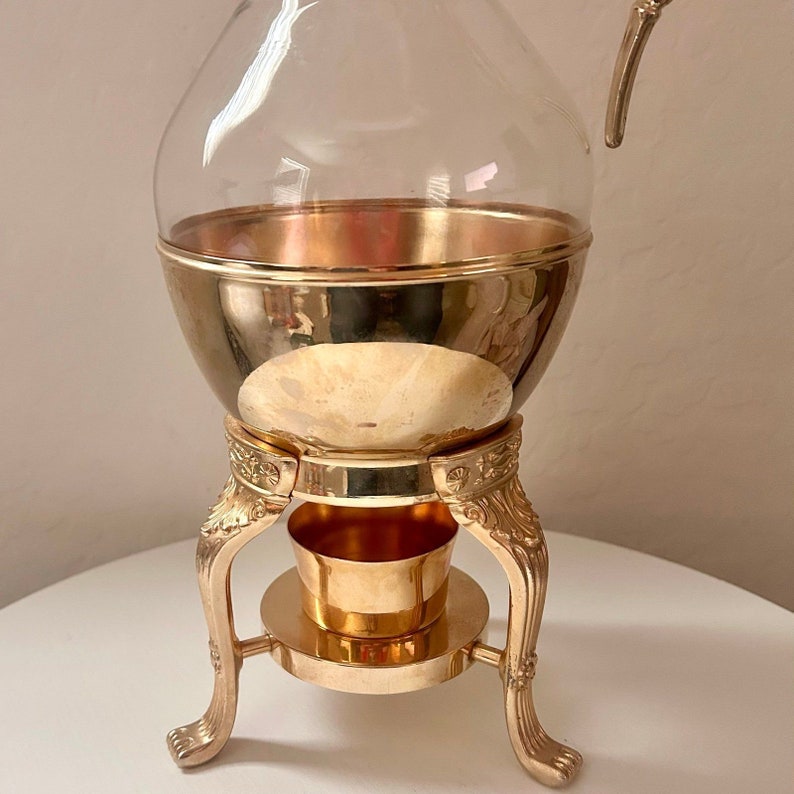 Vintage Glass Gold Greek Key Samovar - Etsy