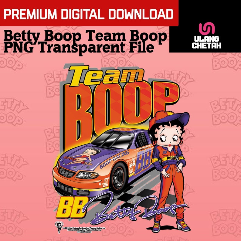 Betty Boop Team Boop Nascar Racing Design Download Print - Etsy