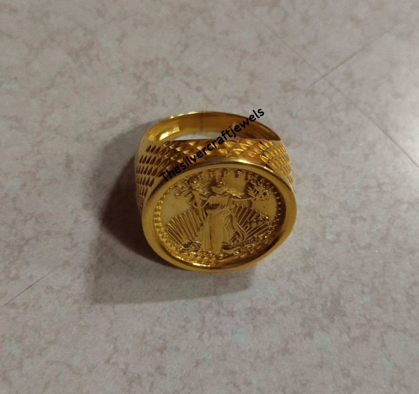 Men's Coin Ring 20 Coin American Liberty Ring With American Eagle ...