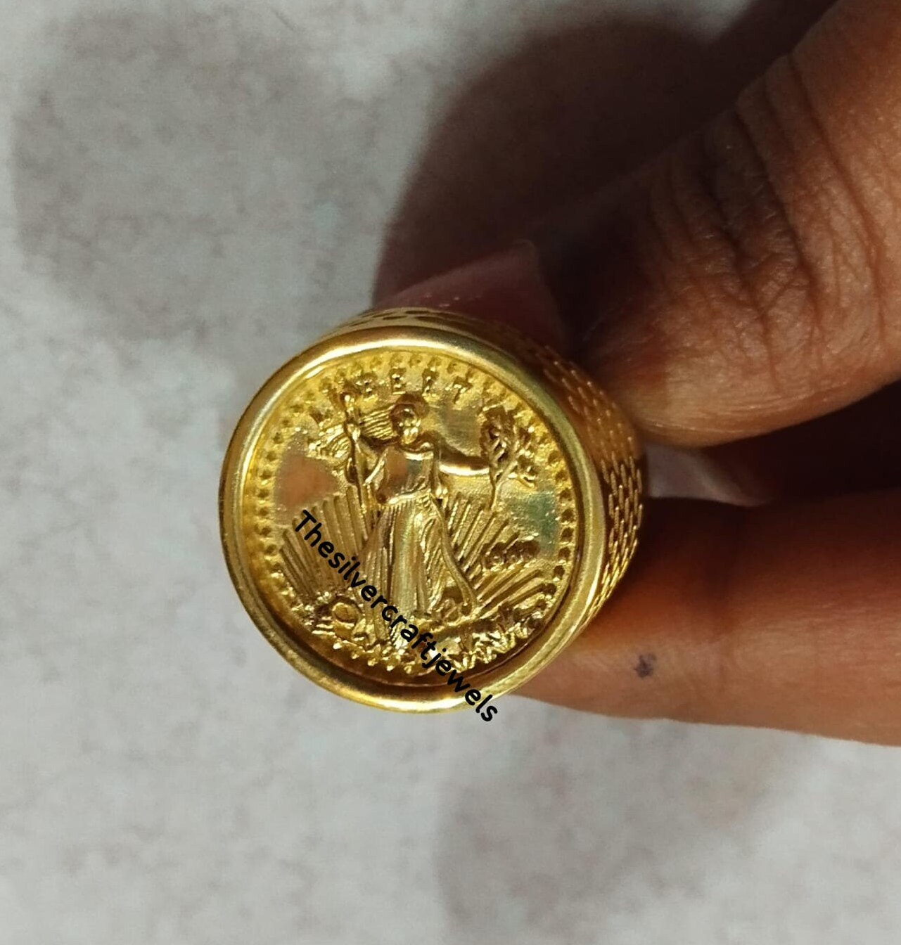 Men's Coin Ring 20 Coin American Liberty Ring With American Eagle ...
