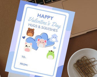 Squishmallow Valentine Printable Instant Download Kids Valentine Cards ...