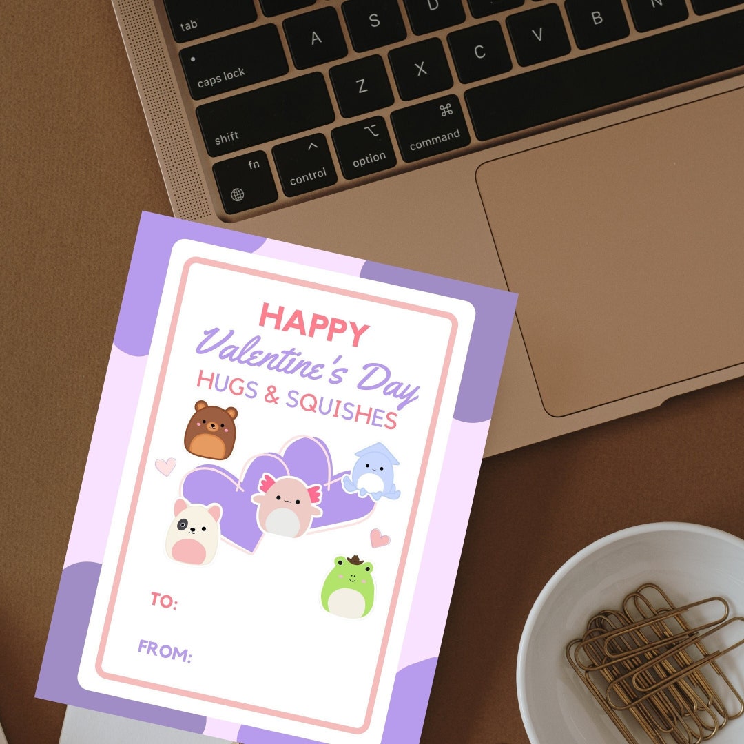 Squishmallow Valentine - Printable - Instant Download - Kids Valentine ...