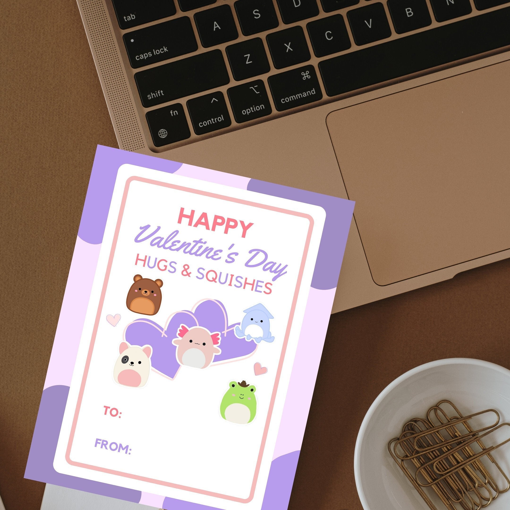 Squishmallow Valentine - Printable - Instant Download - Kids Valentine ...