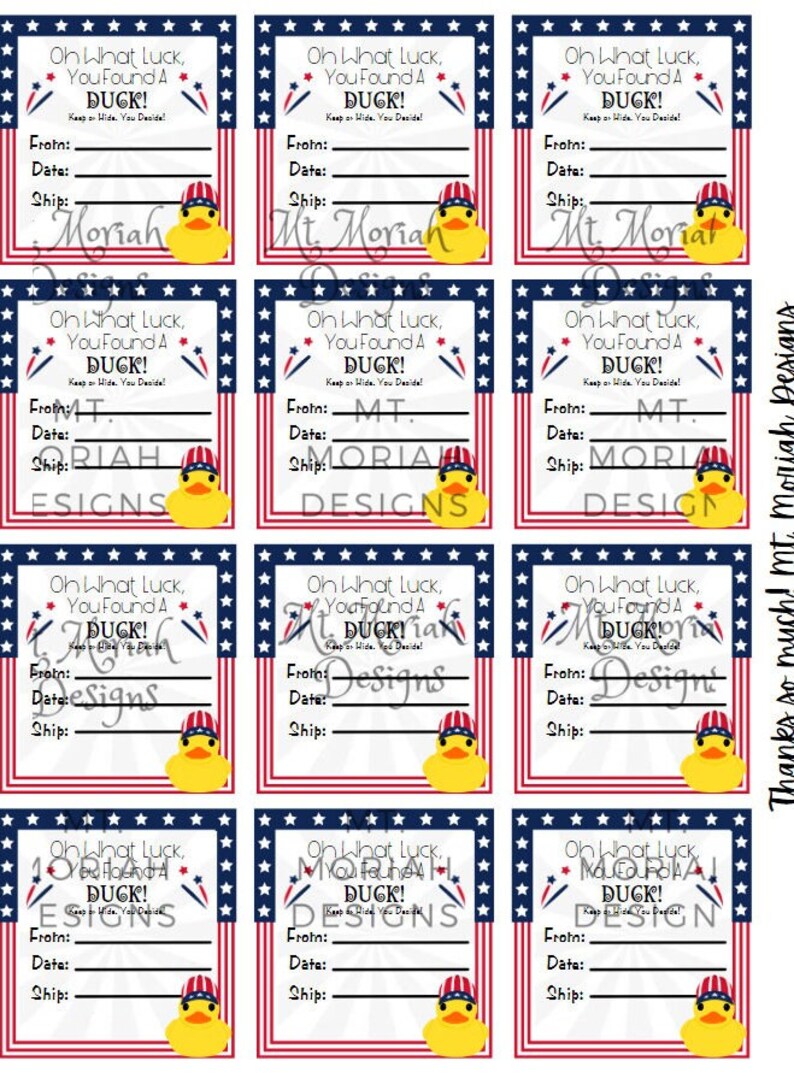 Patriotic Cruise Duck Tags - Memorial Day Duck Tag - Cruise Tags ...