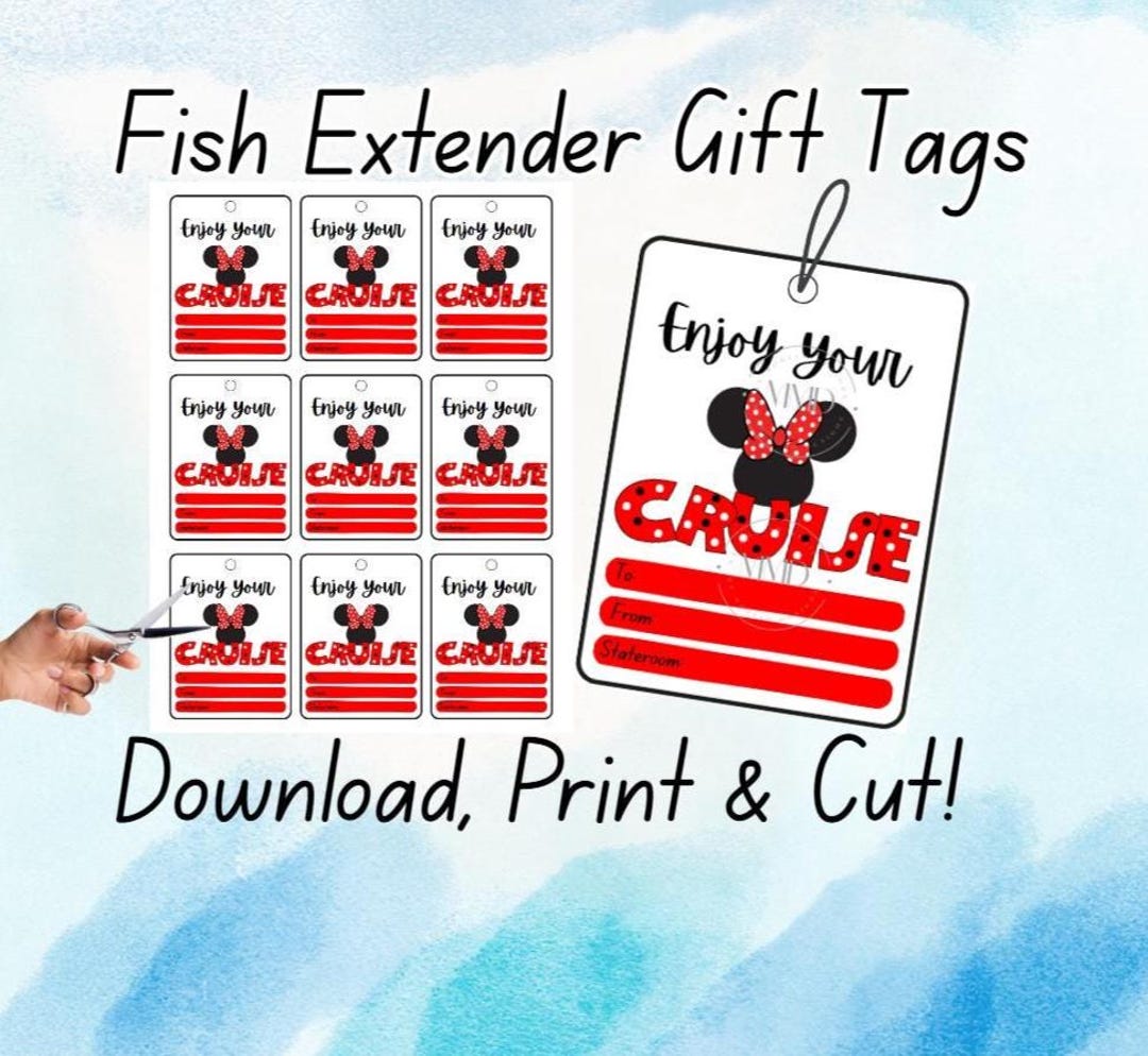 Disney Fish Extender Tags, Pixie Dust Gift Tag, Disney Cruise Tags ...