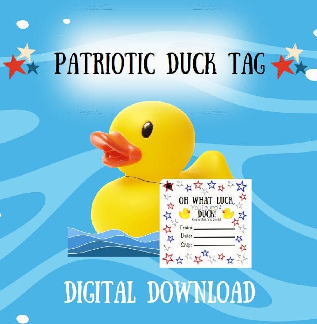 Patriotic Cruising Ducks Tag - Tags for Ducks - Carnival Duck Tag ...