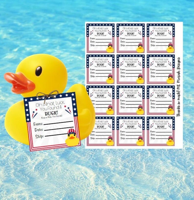 Patriotic Cruise Duck Tags - Memorial Day Duck Tag - Cruise Tags ...
