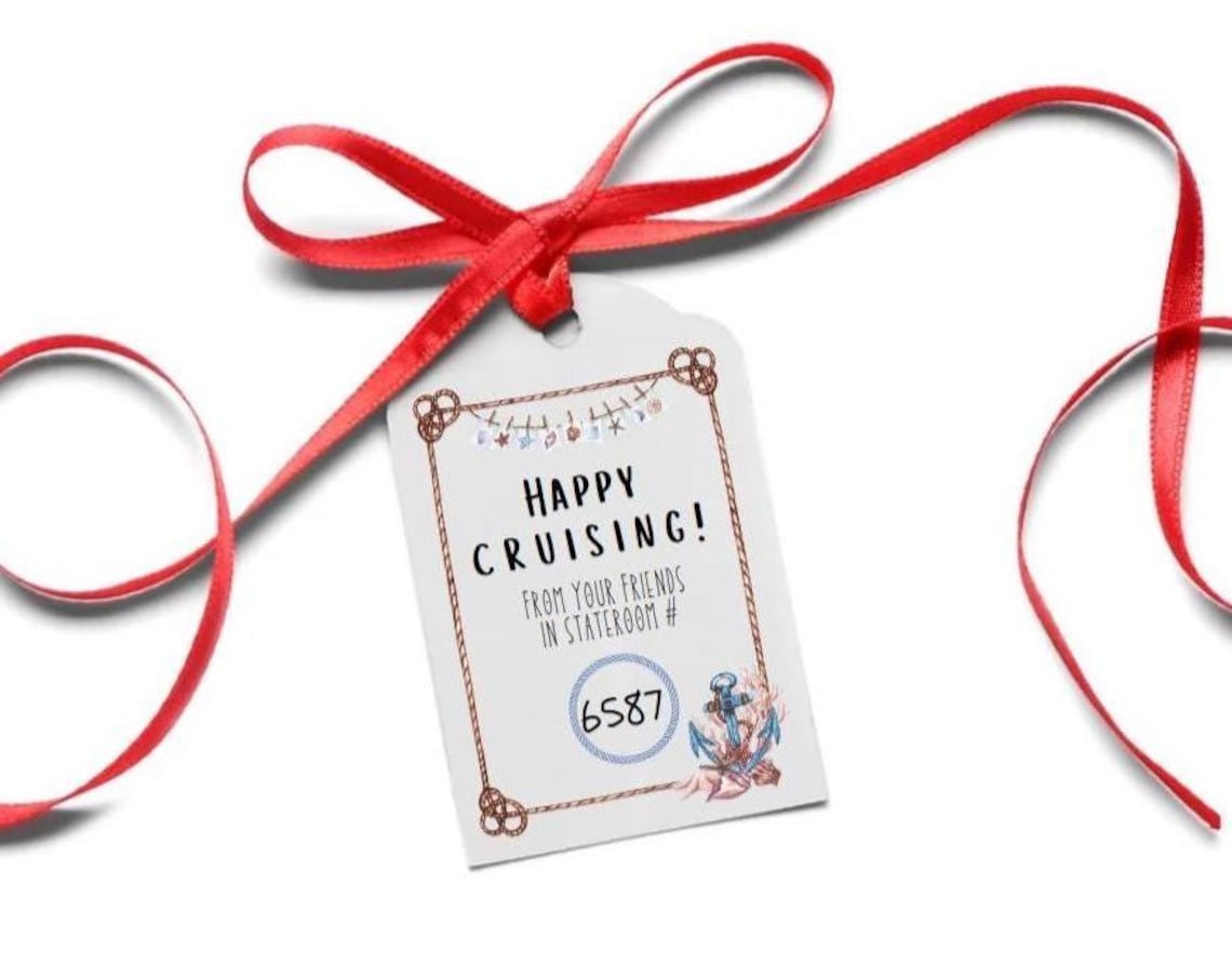 Happy Cruising Gift Tag, Printable Fish Extender Favor Tags, Nautical ...