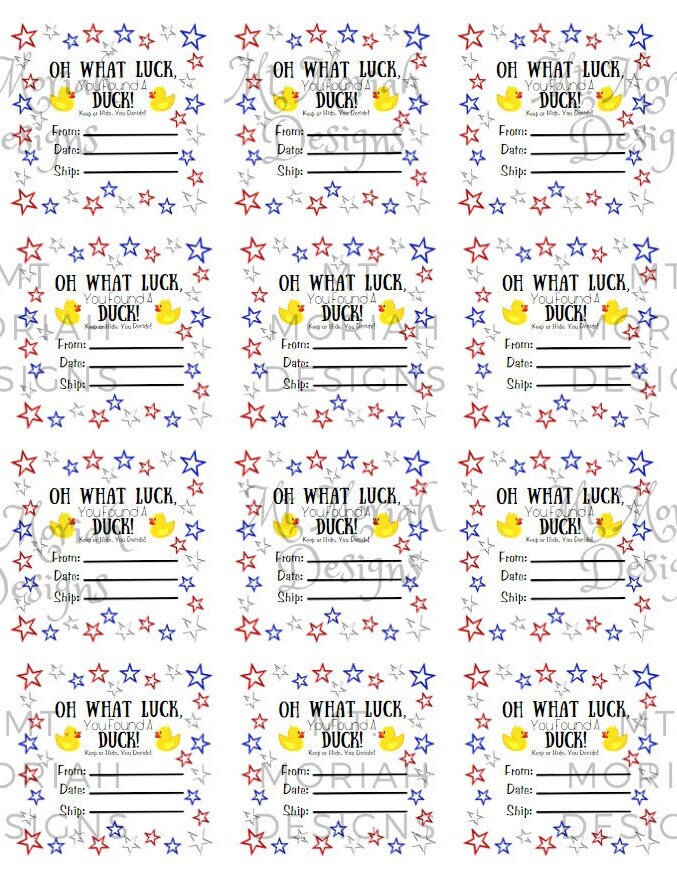 Patriotic Cruising Ducks Tag - Tags for Ducks - Carnival Duck Tag ...